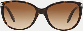 Ralph Lauren Cat-Eye-Sonnenbrille mit braunen Gl&auml;sern in gl&auml;nzend dunklem Schildpatt