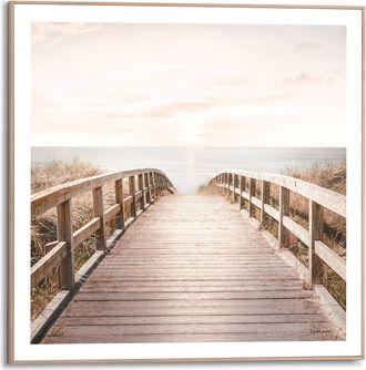 Reinders Gerahmtes Bild, Br&uuml;cke zum Strand, Wohnzimmer, Bilder, Wanddeko, Room Decor, MDF, Beige, 50 x 50