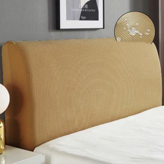 Generic wasserdichte einfarbige Bettkopfteil Bezug Stretch Schutzh&uuml;lle in voller Gr&ouml;&szlig;e weich und staubdicht ideal f&uuml;r Schlafzimmerdekoration Kamel Volle L&auml;nge