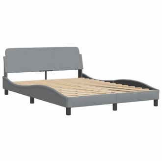 vidaXL Cadre de lit avec t&ecirc;te de lit Gris clair 140x190 cm Tissu