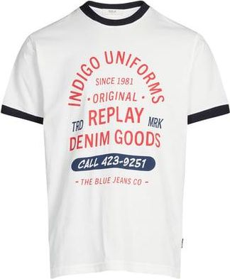 Replay T-shirt imprim&eacute; &agrave; col rond en coton