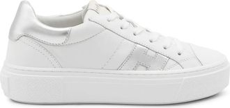 Hogan Low-Top Sneaker - White Leather Sneakers With Silver Accents - Gr. 36,5 (EU) - in Wei&szlig; - f&uuml;r Damen