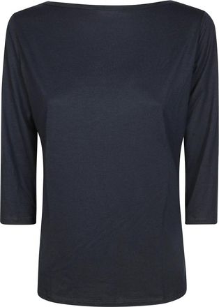 Majestic Filatures Femme, Tops, Bleu, Taille: 40 FR T-Shirt Manica 3/4 Lyocell