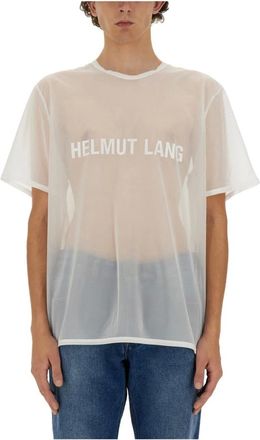 Helmut Lang Homme, Tops, Blanc, Taille: M Logo Tee