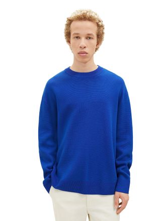 Tom Tailor Herren 1038265 Loose Fit Crew-Neck Strick-Pullover, 14531-shiny royal Blue, XXL