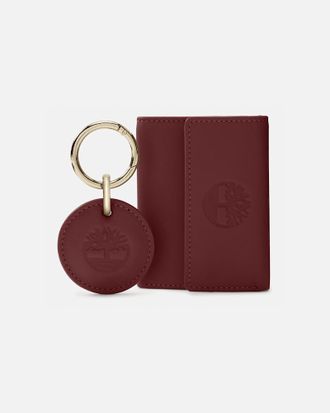Timberland Trifold-Brieftasche mit Anh&auml;nger in Dunkelrot, Rot