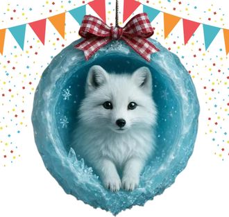 Generic Tieranh&auml;nger F&uuml;r Weihnachtsbaum - Eiskristallh&ouml;hle 2D Acryl Anh&auml;nger - Sch&ouml;ne Tierische Weihnachtsdekoration Zum Aufh&auml;ngen An B&auml;umen,F&uuml;r Zuhause Schla