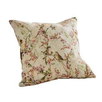 Loberon Kissenh&uuml;lle Flor&eacute;mont - Sanfte Farben - Liebliches Naturmotiv - Romantisches Design - Kissenbezug - Wohntextilien - Leinen, Creme/bunt