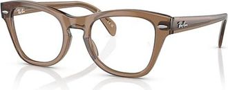 Ray-Ban Rb0707 Optics Hellbraun Transparent Fassung Klar Glas Polarisiert 50-21