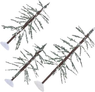 DOITOOL 3 Stück Teiliges Mini Weihnachtsbaum mit Schnee Frost Kleine Künstliche Flaschenbürsten-tannen für Tischdekoration Festliche Winter-bastelideen und Ge