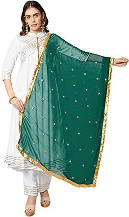 Dupatta Bazaar Dupatta Bazaar Dupatta en mousseline de soie pour femme avec broderie dorée