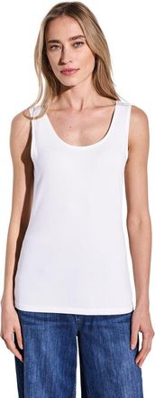 Street One Damen A322896 Basic Top in Unifarbe, White, 42