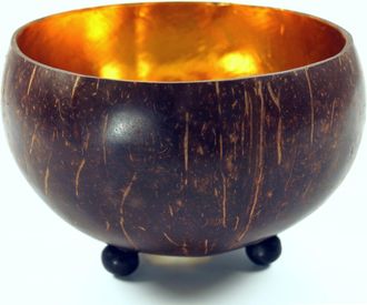 Guru Shop Exotisches Kokosnuss Teelicht - Modell 1, 10x16x16 cm