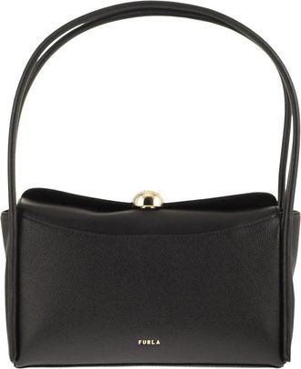 Furla Hobo Bags - Structured Calfskin Leather Satchel With Sfera Har - Gr. unisize - in Schwarz - f&uuml;r Damen