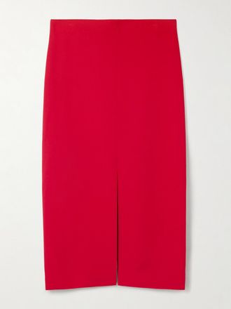 Carven Jupe Midi En Cr&ecirc;pe - Rouge