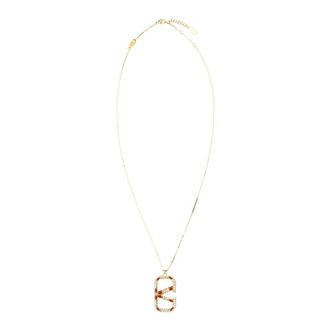 Valentino Garavani Goldfarbene VLogo-Halskette aus Metall - - Accessories - Damen - Gelb - ONE SIZE