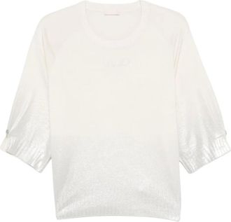 Liu Jo Femme, Pulls, Blanc, Taille: 36 FR Maille &agrave; col rond