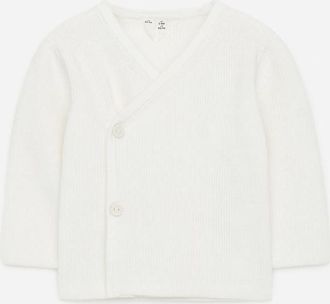 Arket Weiche Baumwollstrickjacke F&uuml;r Neugeborene -Wei&szlig;