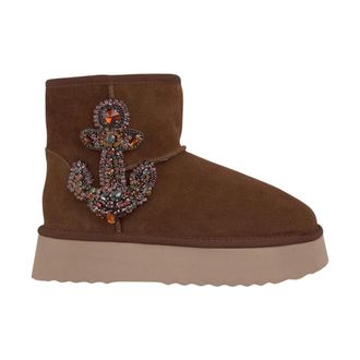 Alma En Pena Kn&ouml;chelstiefel mit kombiniertem Detail - - Shoes - Damen - Braun - 42 EU