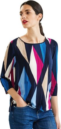 Street One Damen A319430 T-Shirt 3/4 Arm, deep Blue, 34