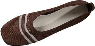 Generic Chaussures plates pour femme en tricot &eacute;l&eacute;gantes, respirantes, l&eacute;g&egrave;res, confortables, d&eacute;contract&eacute;es, &agrave; enfiler, chaussures habill&eacute;es pour le travail, 