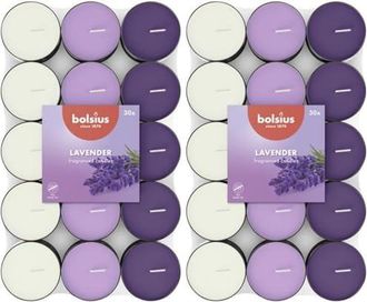 Bolsius Bolsius - 30 Duft theelichter - Lavendel - Brenndauer von 3,5 Stunden - Durchmesser 38 mm - Nat&uuml;rliche Extrakte - Enth&auml;lt Veganes Wachs - Ohne Palm&ouml;l 