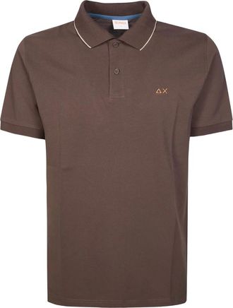 Sun 68 Homme, Tops, Brun, Taille: S Polo Contrasto
