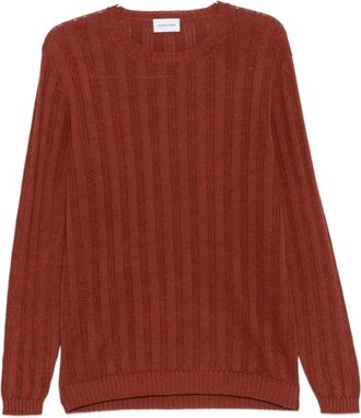 Scaglione Homme, Pulls, Rouge, Taille: XL Tricot &agrave; Col Rond Ray&eacute;