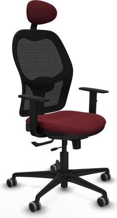 Piqueras y Crespo Schreibtischstuhl mit 1D-Armen, h&ouml;henverstellbare Lendenwirbelst&uuml;tze und festes Kopfteil, ausgestattet mit Syncro/Traslack und injiziertem Schaumstoff