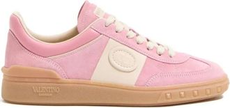 Valentino Garavani Low-Top Sneaker - Suede Upper Flat Shoes With Cream Accents - Gr. 36,5 (EU) - in Rosa - f&uuml;r Damen