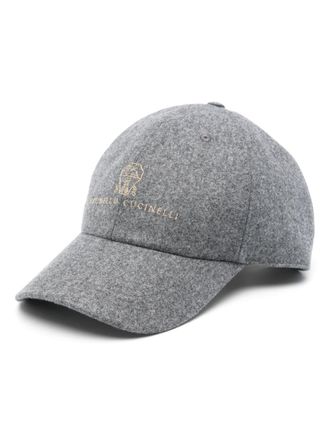 Brunello Cucinelli casquette à logo brodé - Gris