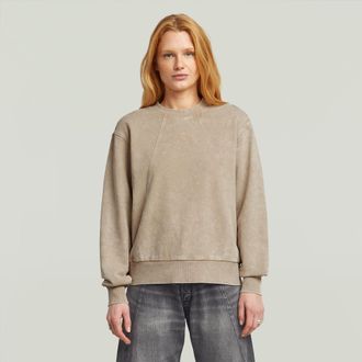 G-Star Washed A Line Script Sweater - Beige - Damen