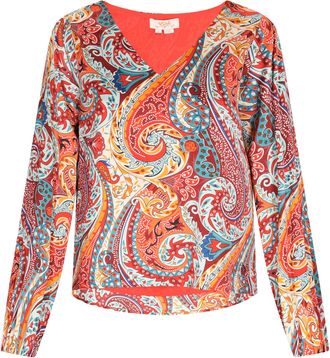 Usha Bluse Damen Orange Mehrfarbig