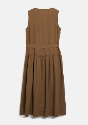 s.Oliver Midikleid Kleid Leinenmix-Kleid mit Raffung