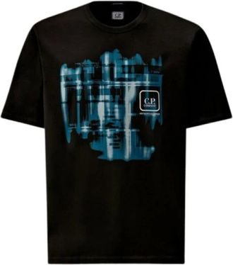 C.P. Company C.p. Company, Homme, Tops, Noir, Taille: M Metropolis Series Mercerized Jersey Short Sleeve P