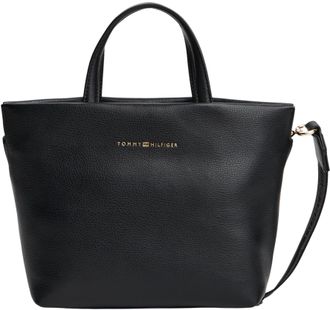 Tommy Hilfiger Damen Th Logotape Mini Tote Aw0aw17694 Tragetasche, Black (Black)