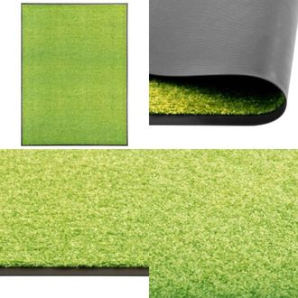 vidaXL Fußmatte Waschbar Grün 90x120 cm - Innenfußmatte - Außenfußmatte - Türmatte - Gummi Fußmatte - Wasserdichte Fußmatte - Home & Living