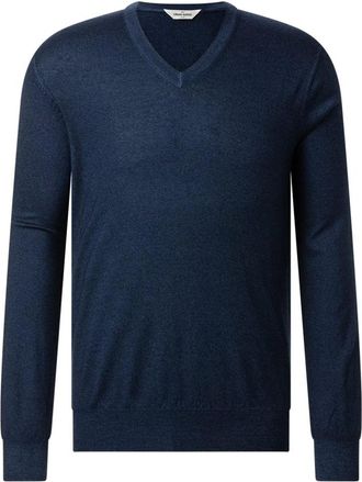 Gran Sasso Homme, Pulls, Bleu, Taille: 2XL Tricot col en V