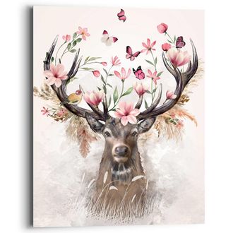 Reinders Wandbild, Sweet Deer, Kinderzimmer, Bilder, Wanddeko, Room Decor, MDF, Rosa, 50 x 40