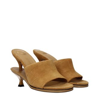Jacquemus Womens Suede Sculptural Heel Brown