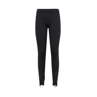 Tom Ford Gerippte Leggings aus Seidenmischung mit Cut-Out-Details - - Trousers - Damen - Schwarzk - XS