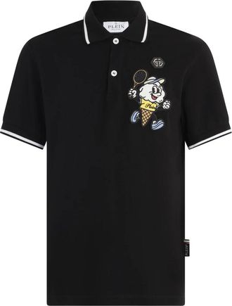 Philipp Plein Homme, Tops, Noir, Taille: XL Polo T-Shirt Gelato Monsters