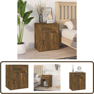 vidaXL Nachttisch R&auml;uchereiche 50x36x60 cm Holzwerkstoff - Nachttisch - Wohnzimmerm&ouml;bel - Schlafzimmerschreibtisch - Holzwerkstoff - Rauchereiche - Home &