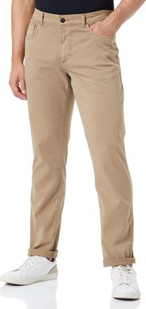 Camel Active Herren Regular Fit Hose Houston mit Struktur Jeans, Beige, 33W / 30L