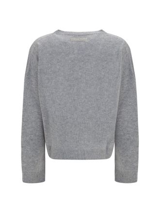 Fabiana Filippi Womens Cashmere Crewneck Sweater Granito Kashmir-Capra Hircus Kashmir/capra