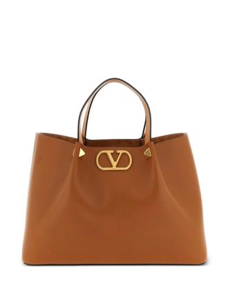 Valentino Garavani Shopper & Totes - Structured Brown Leather Tote - Gr. unisize - in Braun - f&uuml;r Damen