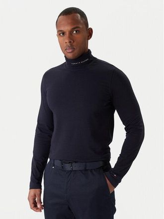 Tommy Hilfiger Rollkragenpullover Logo MW0MW28787 Dunkelblau Slim Fit