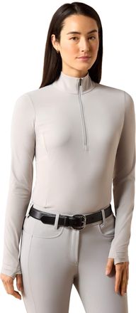 Ariat Womens SolVeil 1/2 Zip Baselayer Top Long Sleeve in Show Grey, Size 2X-Small, by Ariat