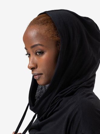 super.natural Hoodie kurzarm f&uuml;r Damen, Merino JUSTSHORT mit Tunnelzug, casual