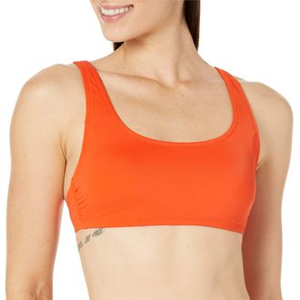Amazon Essentials Damen Bauchfreies Schwimmoberteil mit U-Ausschnitt, Orange, 36